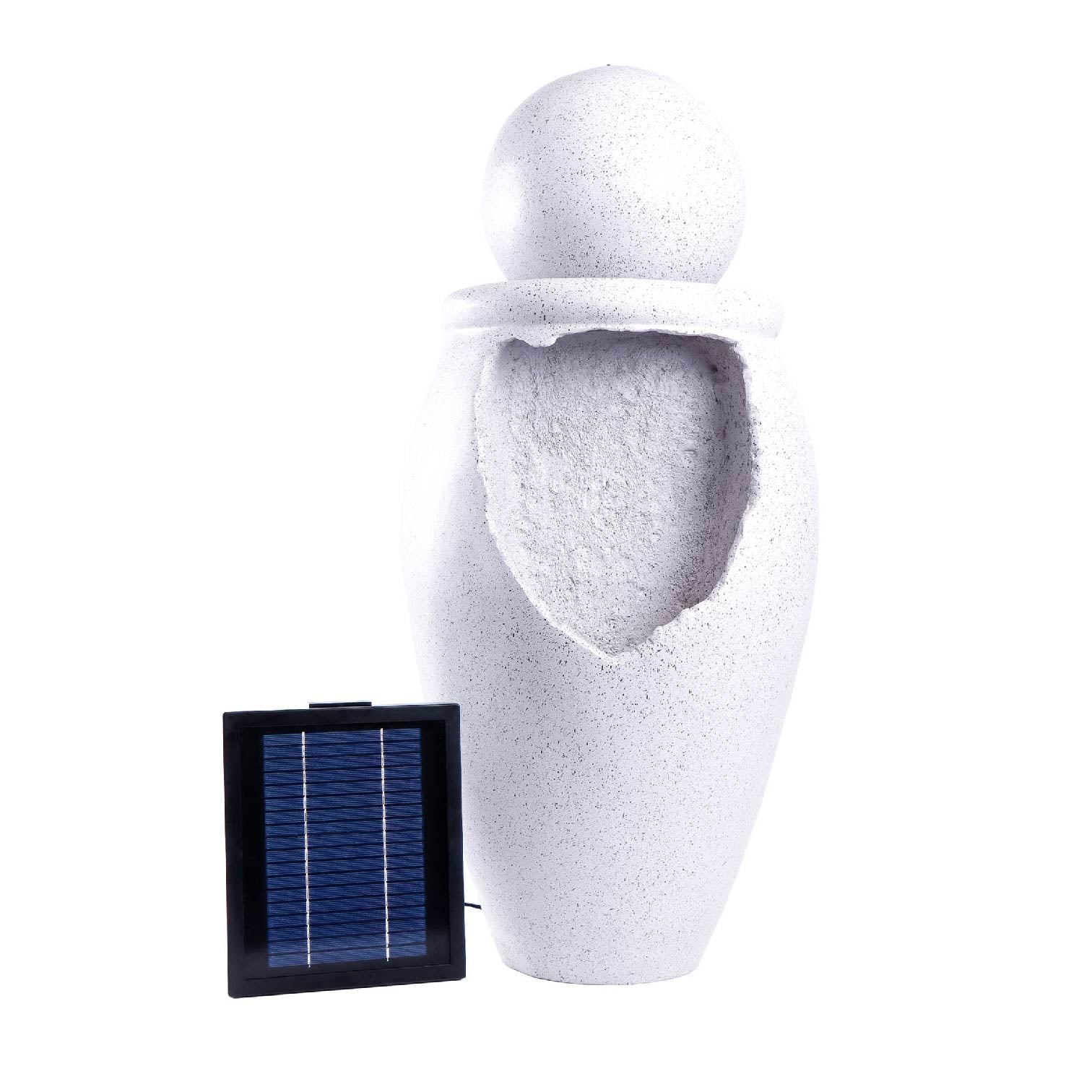 Solar Orb on Vase Water Feature – Streetwize Garden Fountain – Street Rhino